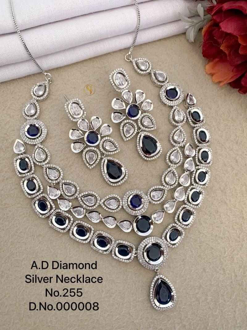 Ad Diamond Silver Necklace 38 – Designer Silver, Gold & Rose Gold ...