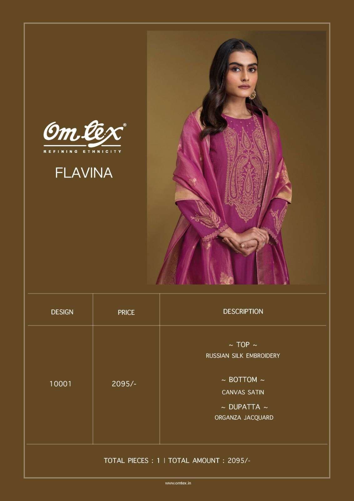 Wholesale Russian Silk Ladies Suit – Omtex Flavina Exclusive – Amrah ...