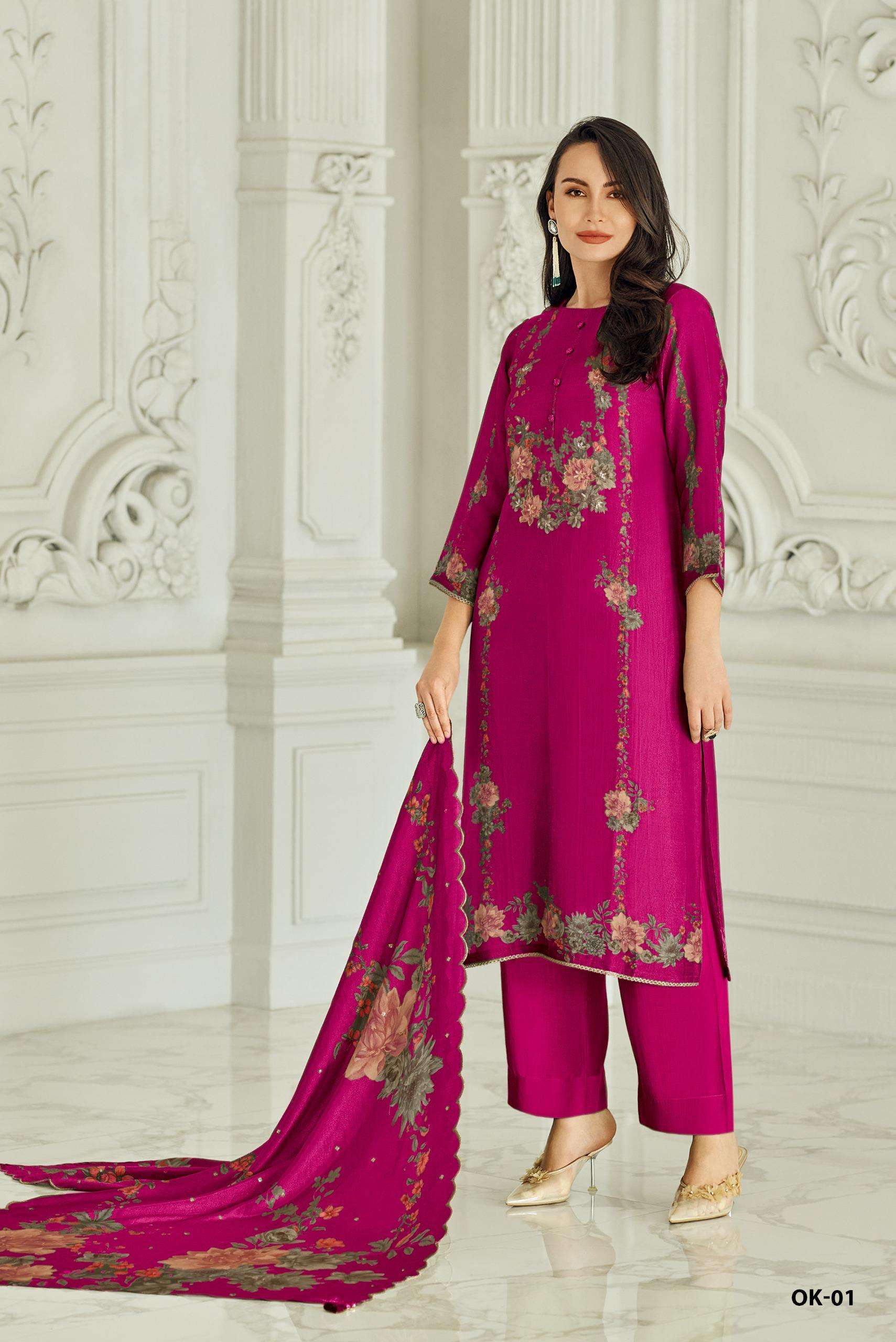 Varsha Ornek Fancy Russian Silk Designer Salwar Suit Wholesale – Amrah ...